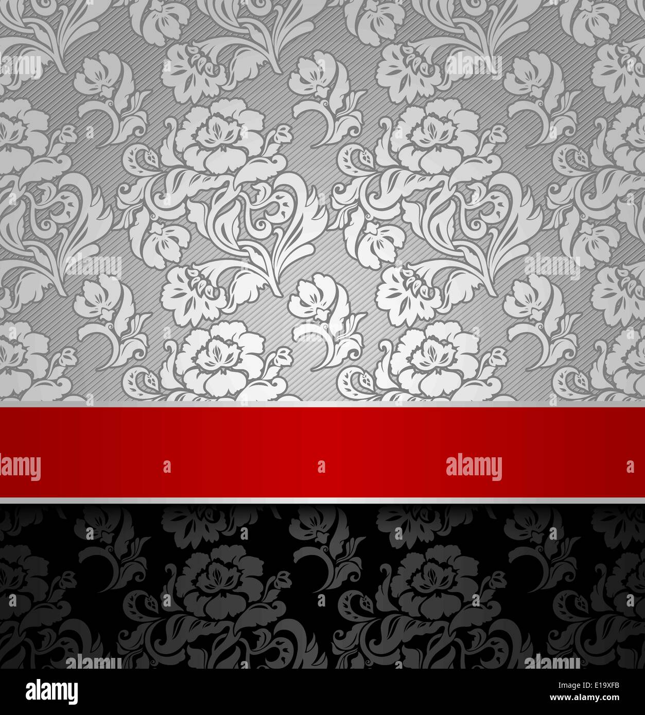 seamless decorative background silver with a red ribbon Stock Vector ...
