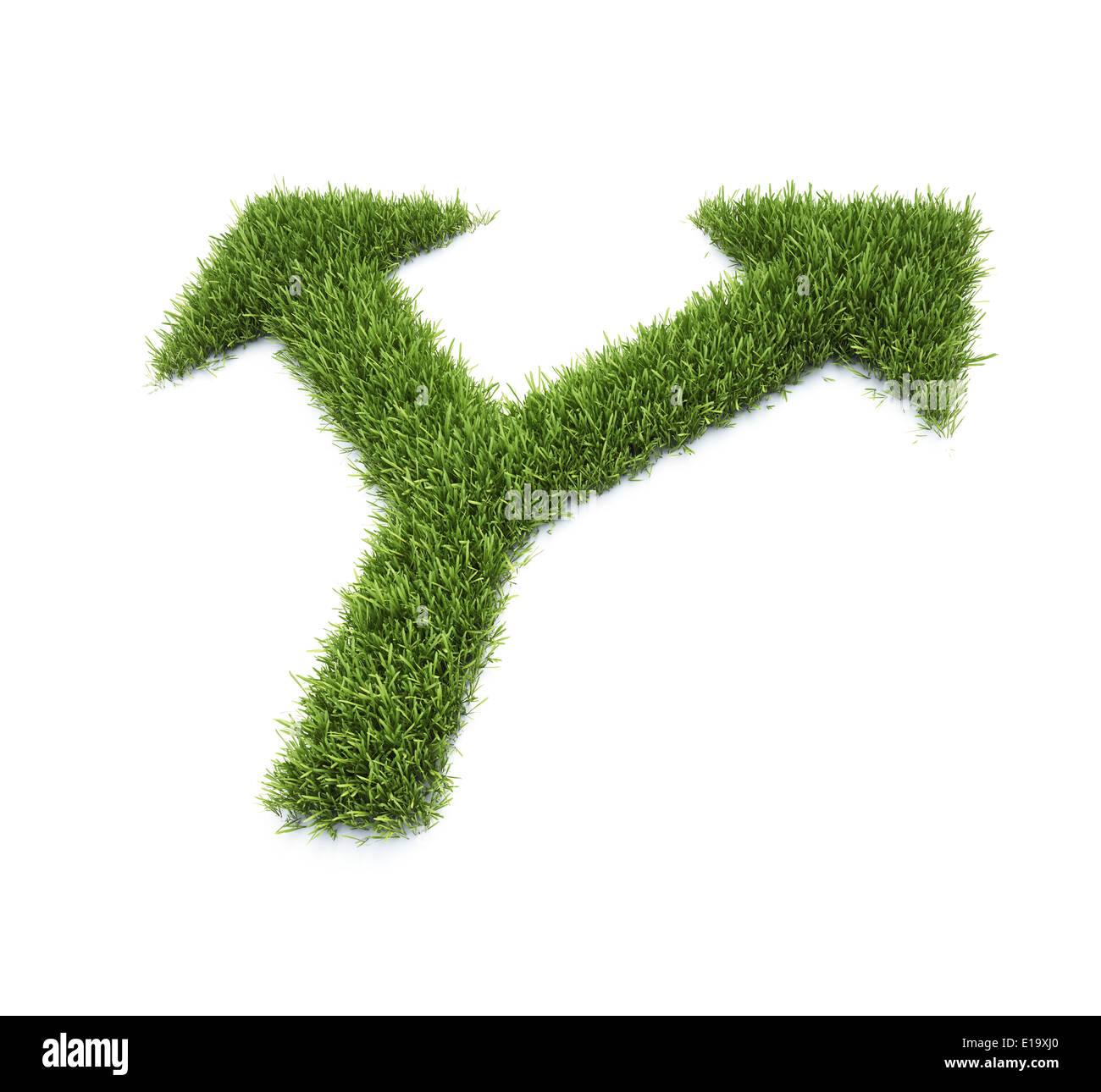 An arrow symbol made out of a patch of grass Stock Photo - Alamy