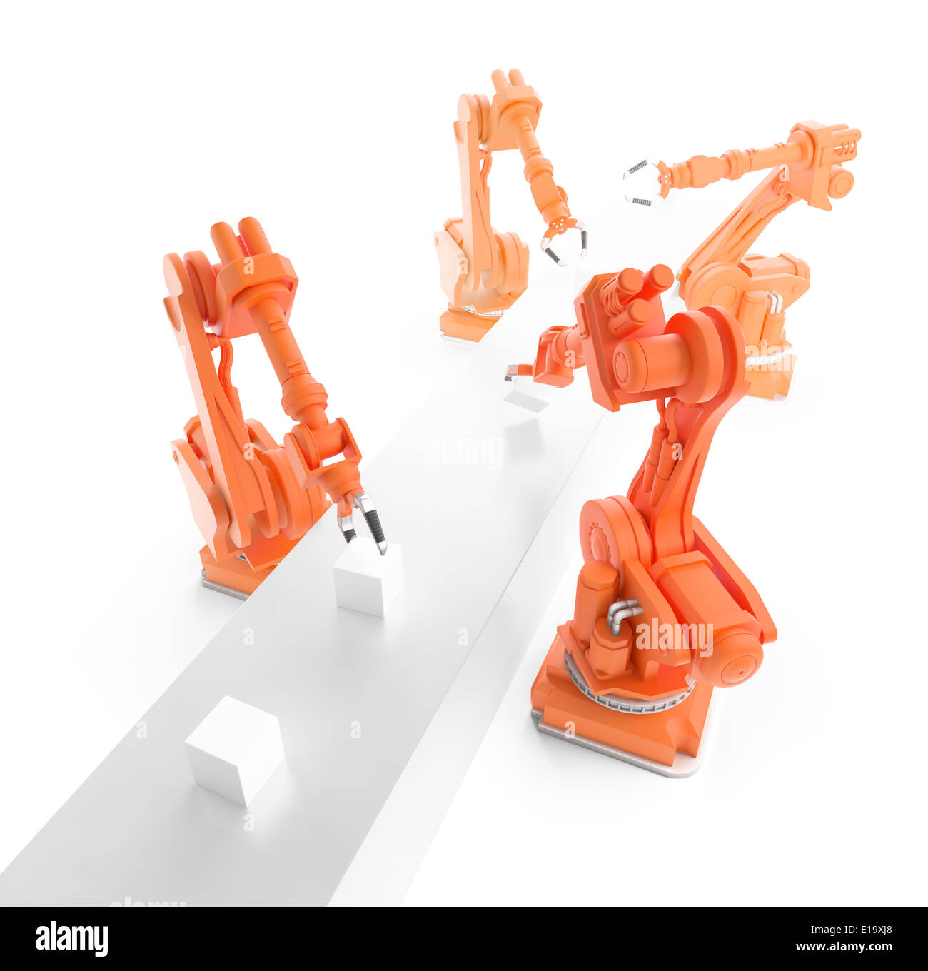 Industrial robots working on a production line Stock Photo - Alamy