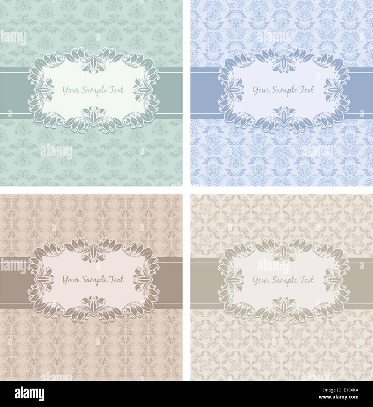 Decorative Pattern and Frame template set first Stock Vector Image ...