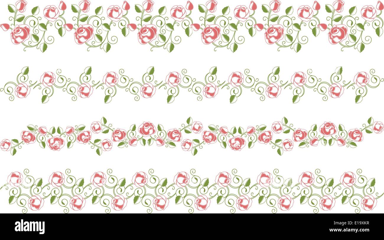 Design Elements Set flower borders, vector Stock Vector Image & Art - Alamy