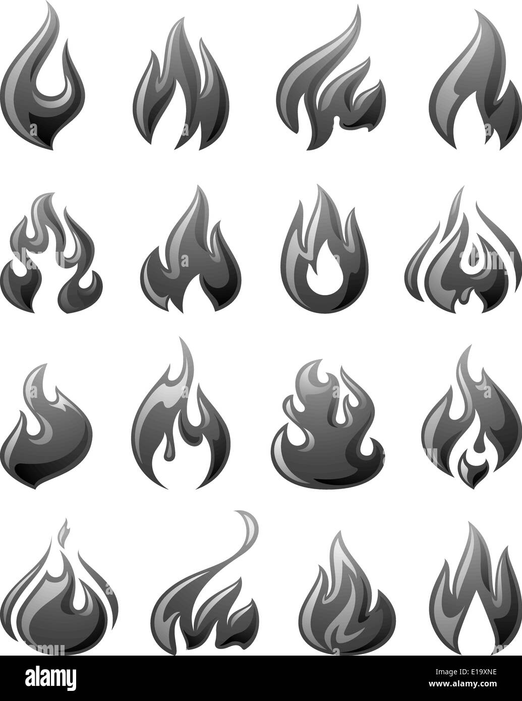 Black flames symbols Black and White Stock Photos & Images - Alamy