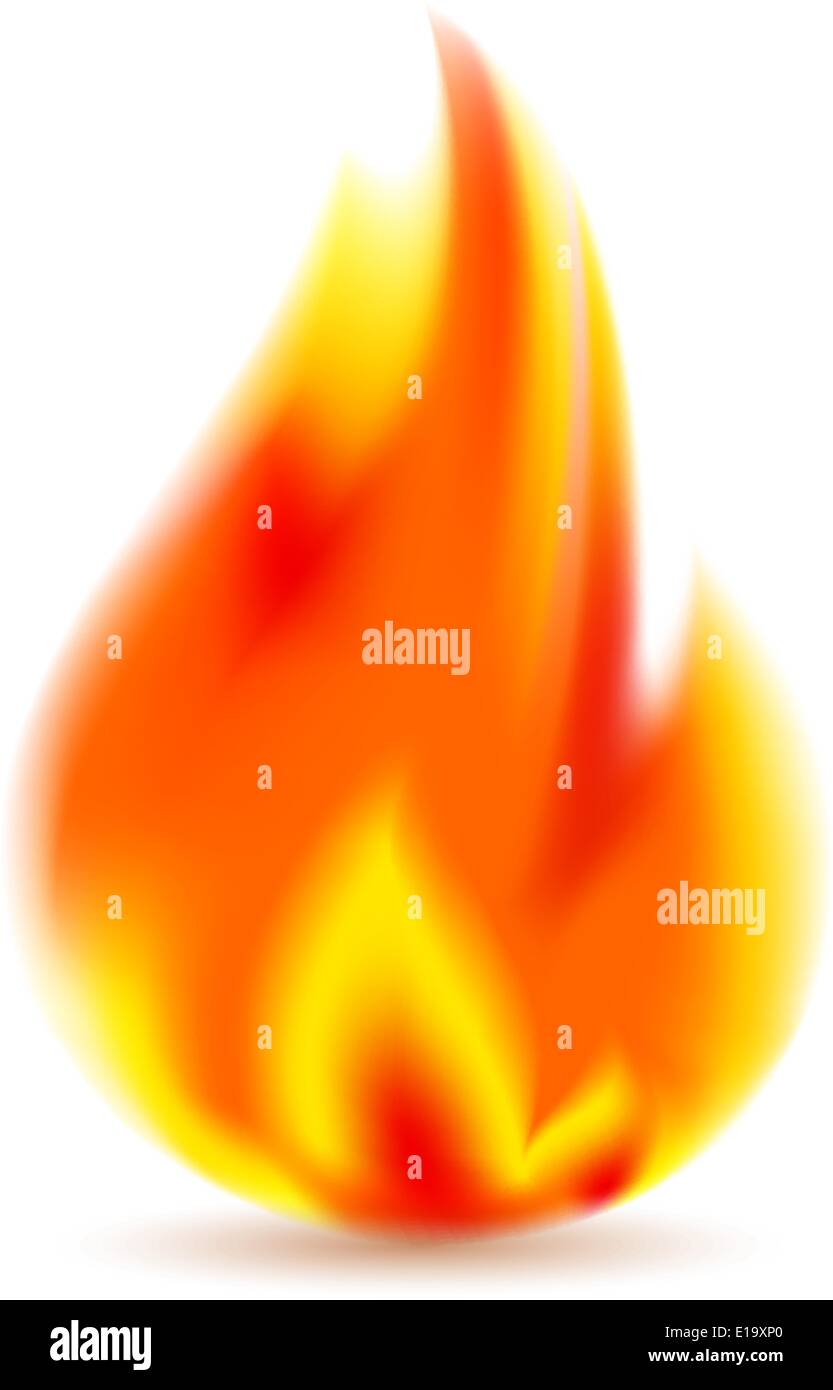 Fire, bright flame on white background. Vector illustration 10eps Stock ...