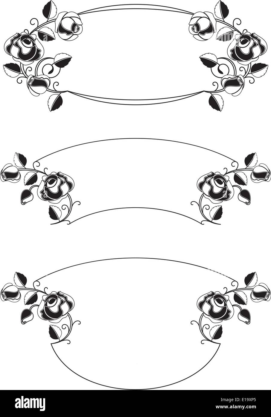 Floral frames and vignette black Stock Vector Image & Art - Alamy