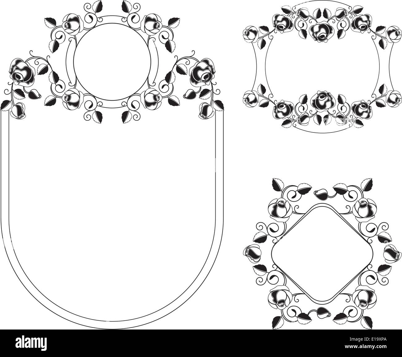 Floral ornaments vignette and frames black Stock Vector Image & Art - Alamy