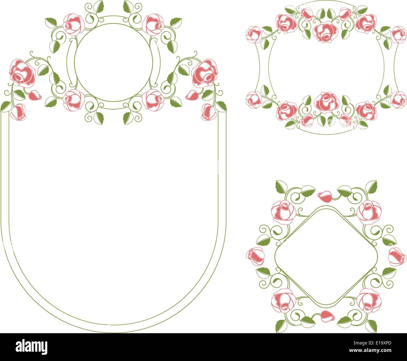 Floral ornaments vignette and frames, vector Stock Vector Image & Art ...