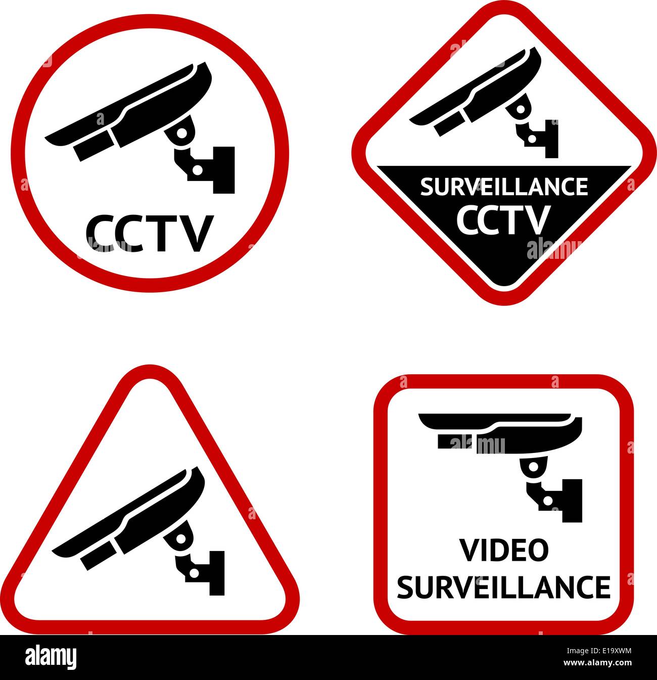 Security camera, stickers, vector illustration Stock Vector Image & Art ...