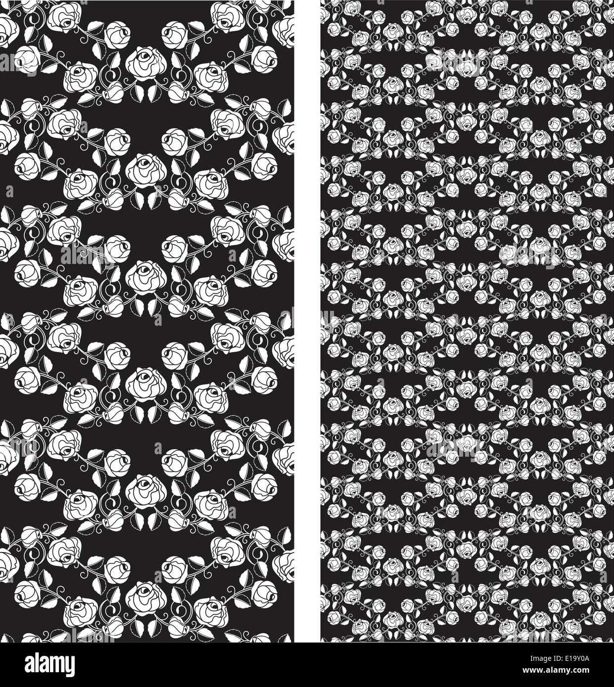 Set of seamless roses pattern, templates, vector Stock Vector Image ...