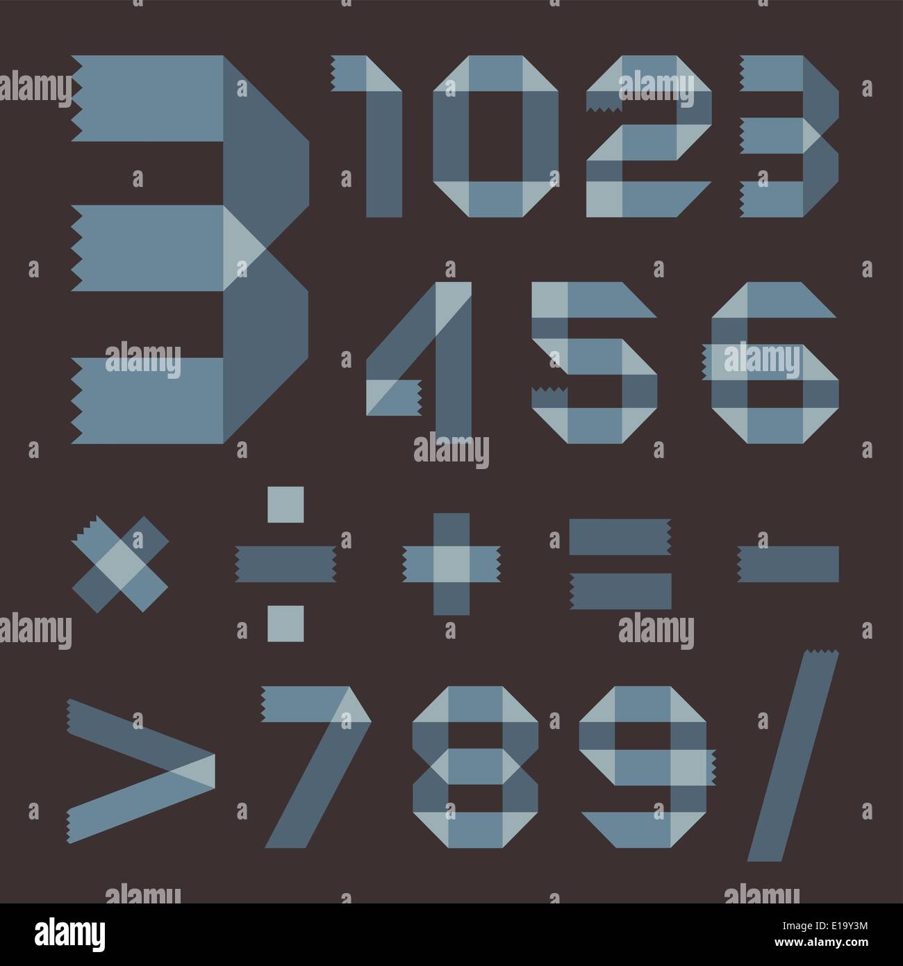 Font from bluish scotch tape - Arabic numerals Stock Vector Image & Art ...