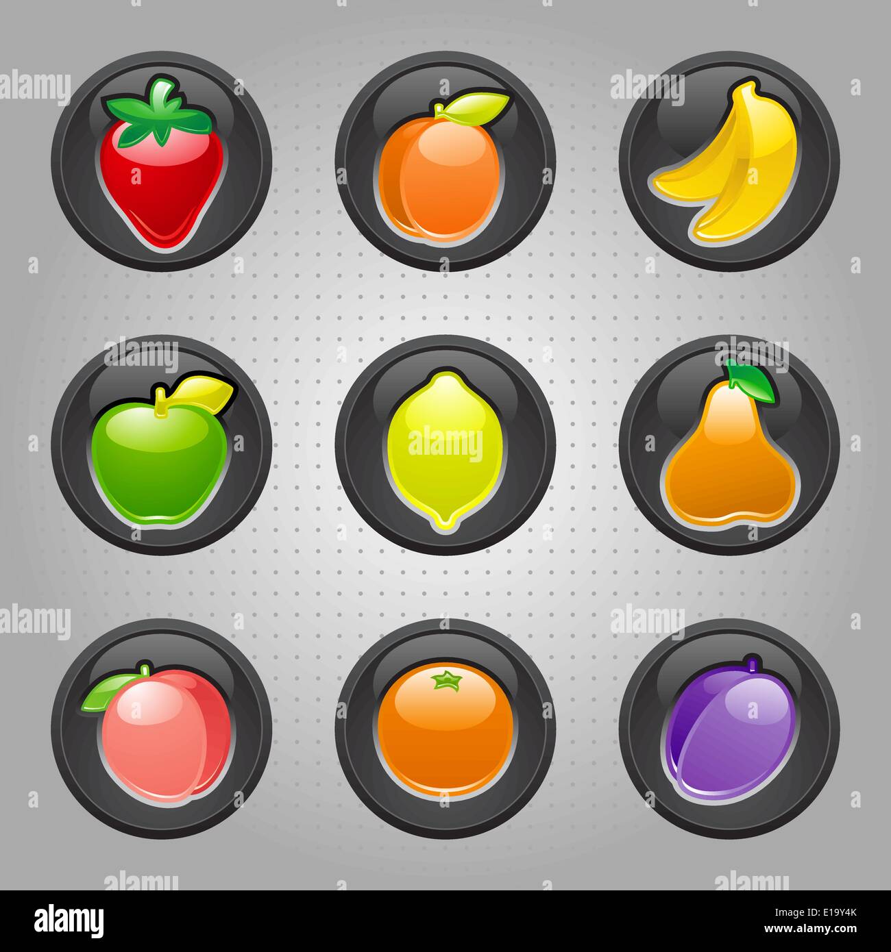 Shiny black fruits Stock Vector Images - Alamy