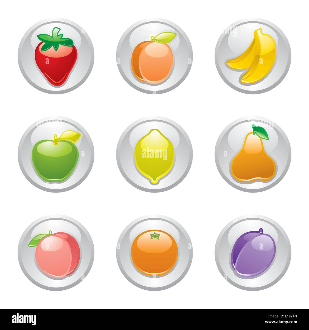 Icon apple glossy button design Stock Vector Images - Alamy