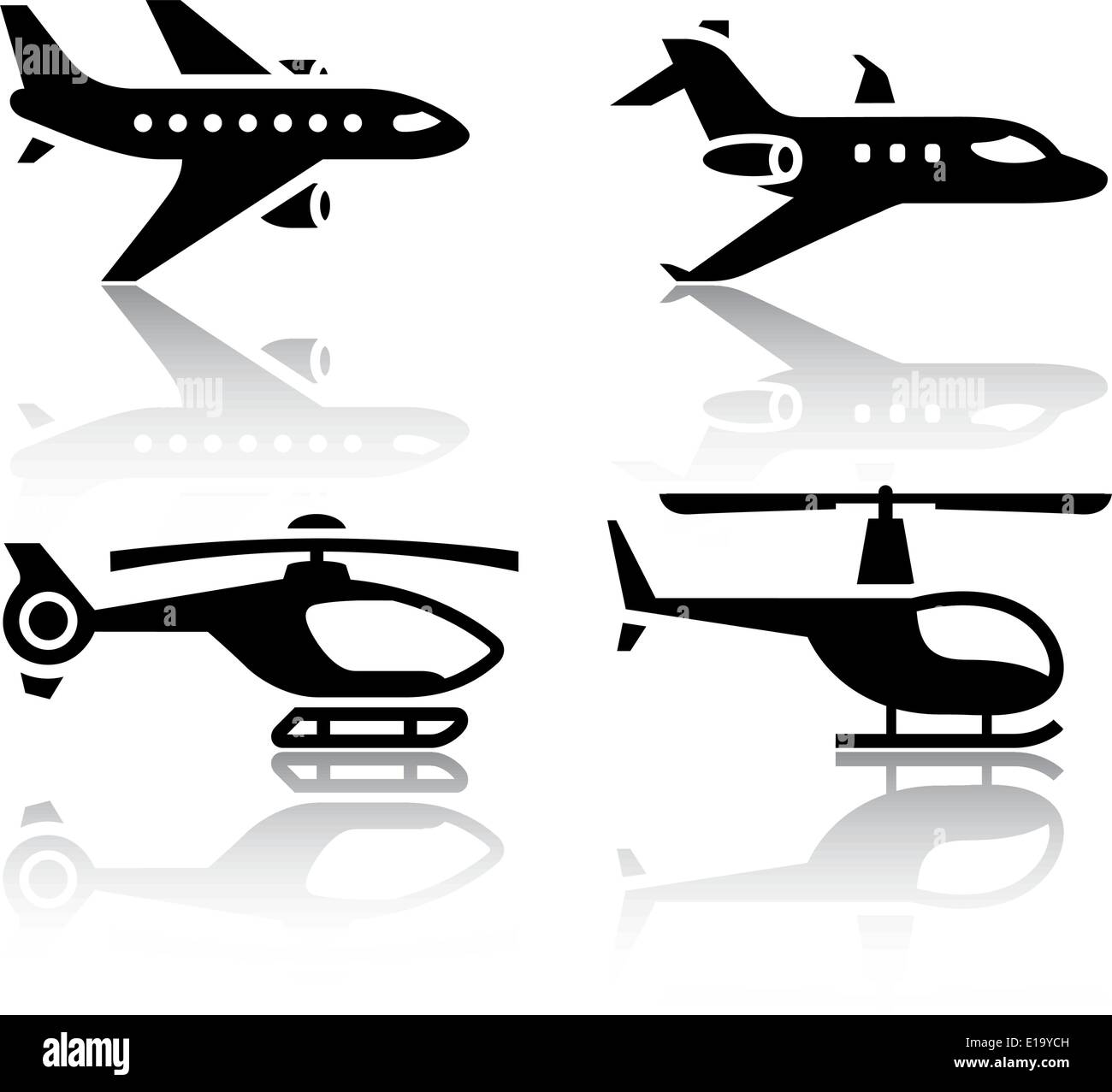 Set of transport icons - airbus and helicopter Stock Vector Image & Art ...