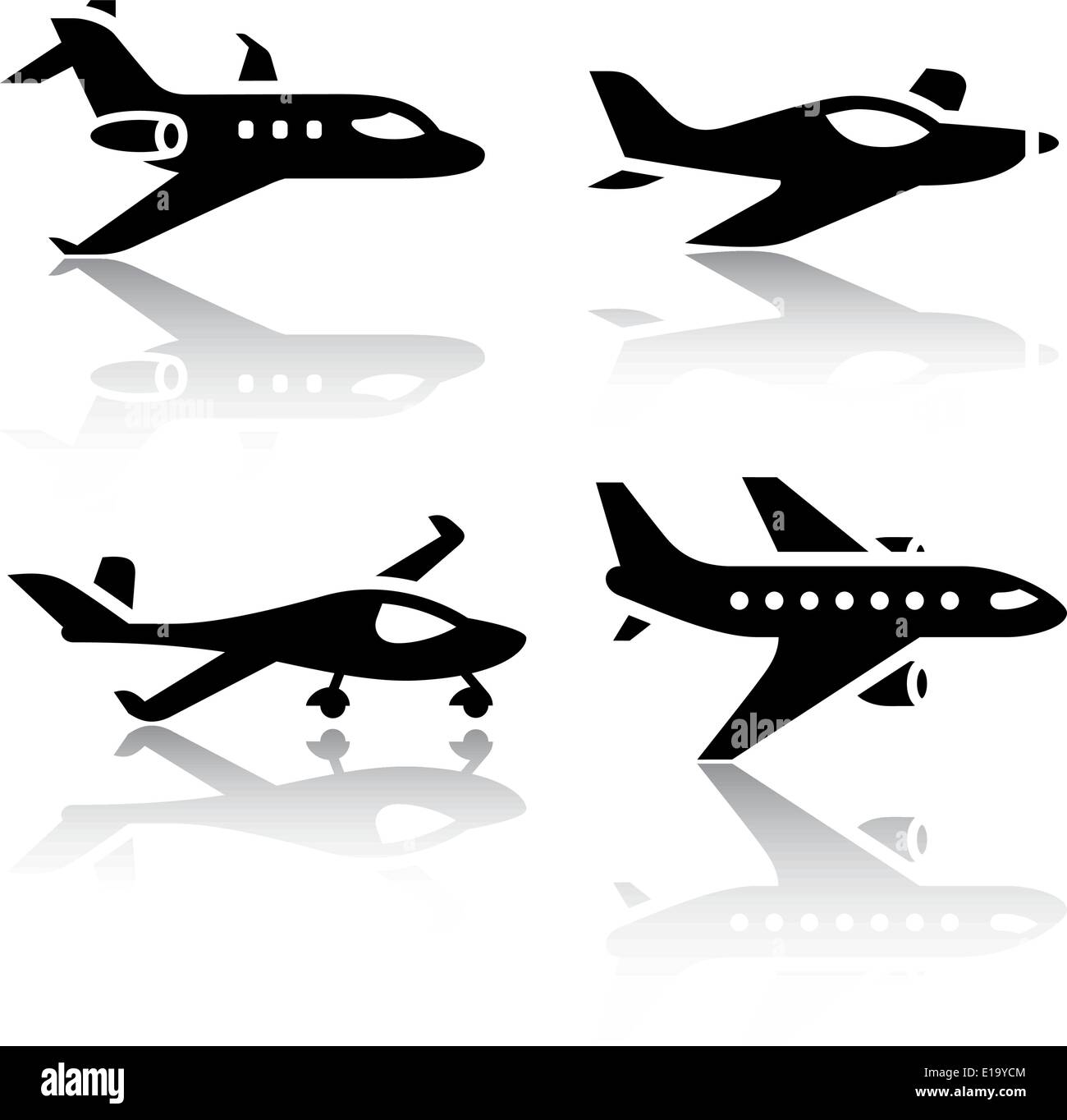 Set of transport icons - airplane. Vector design Stock Vector Image ...