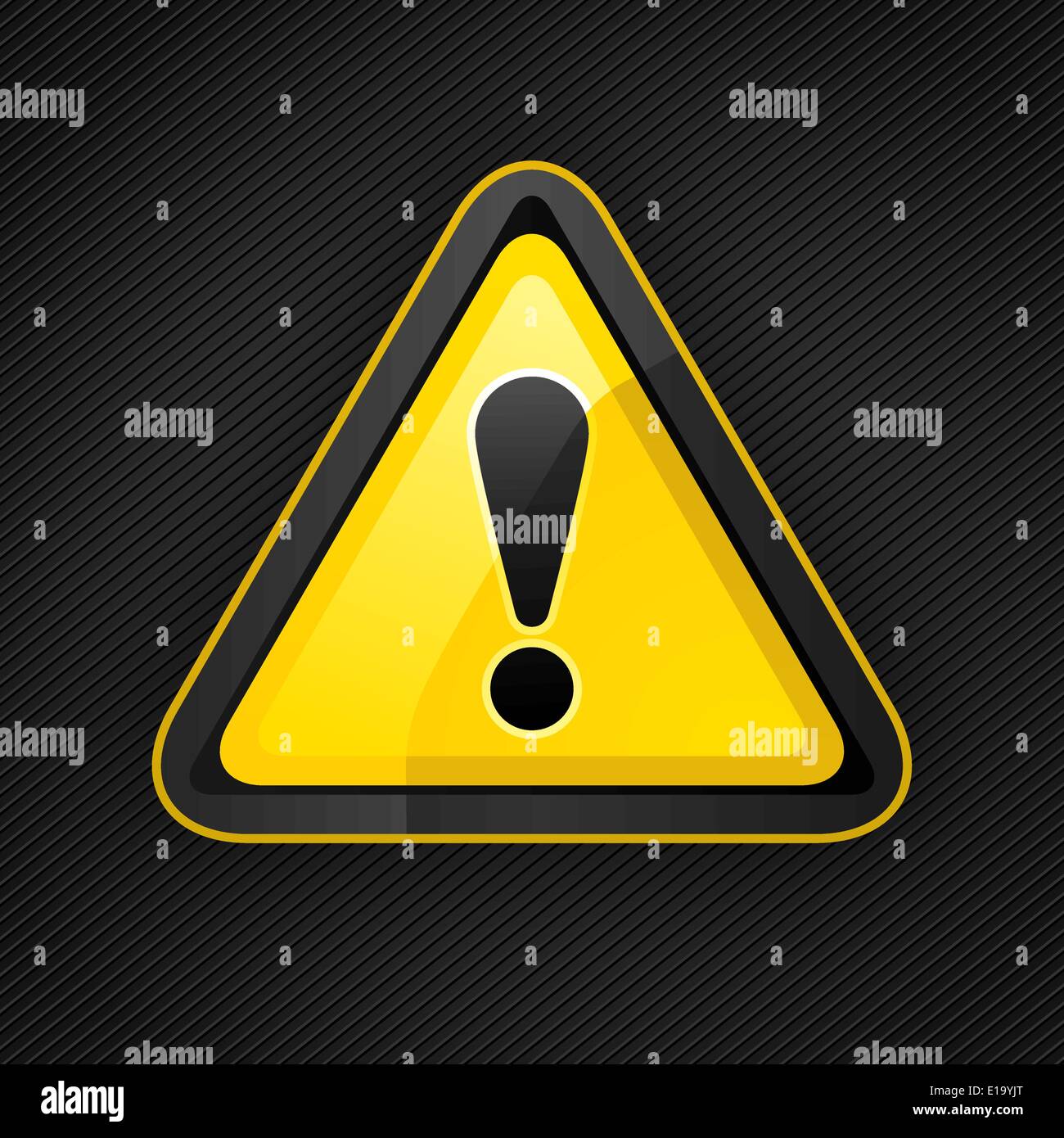 Hazard warning attention sign on a metal surface. 10 eps Stock Vector ...