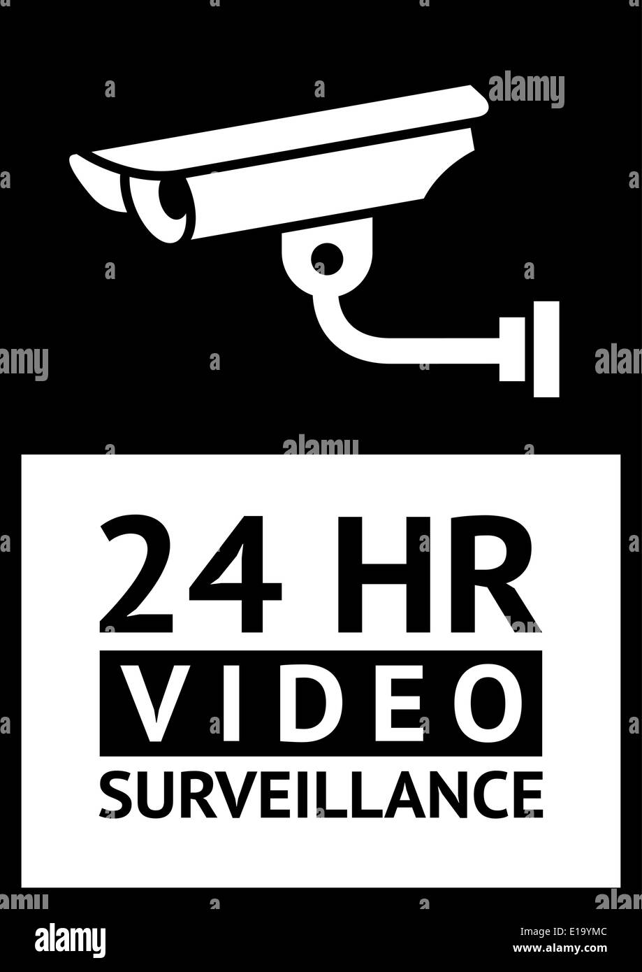Warning sticker for security alarm CCTV camera surveillance Stock ...