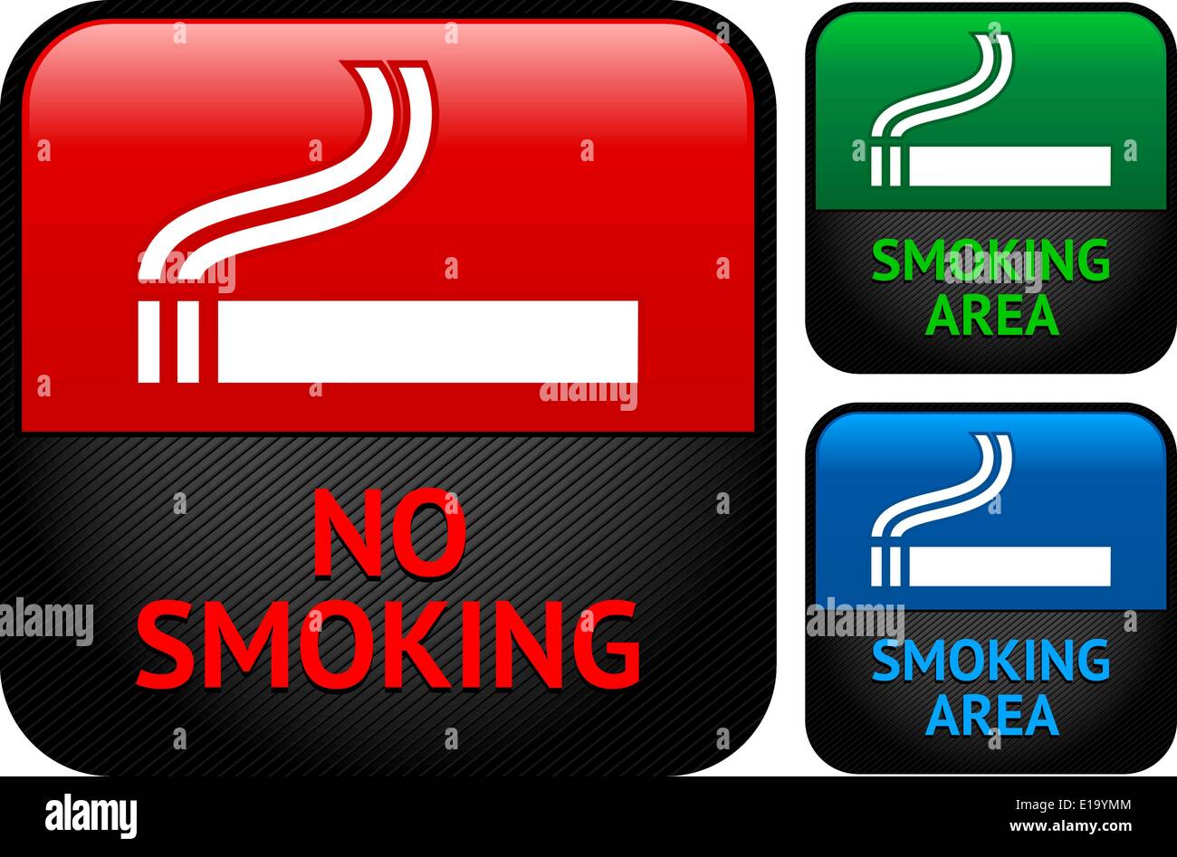Stickers set - Smoking area labels, vector Stock Vector Image & Art - Alamy