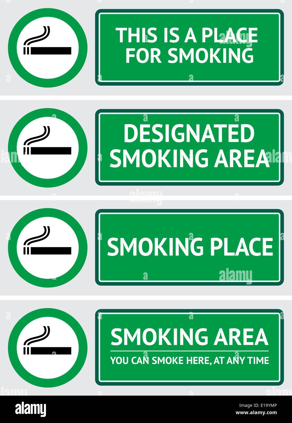 Labels set smoking place stickers. Vector design element Stock Vector ...
