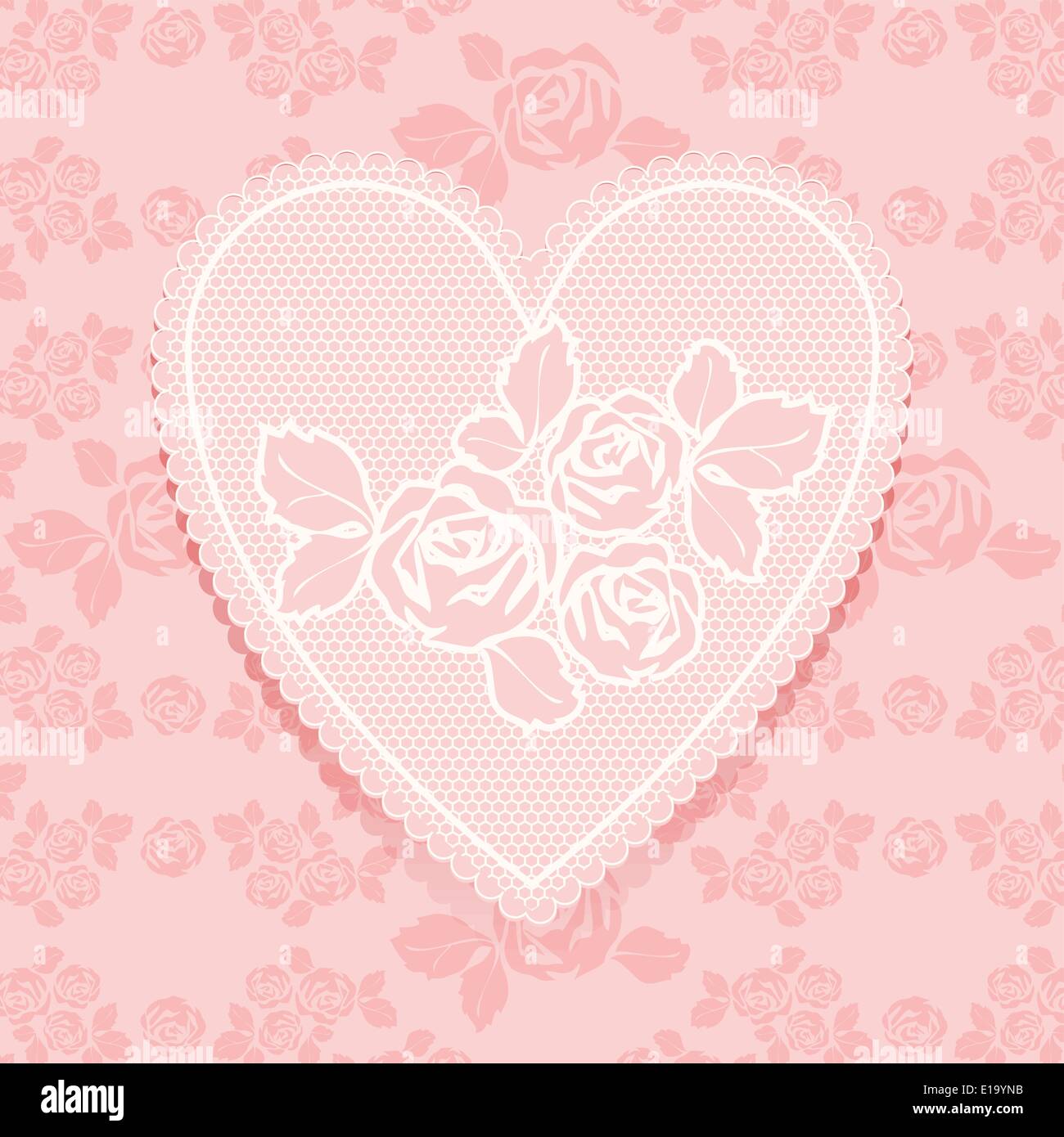 Lace pink in heart shape. Vector illustration 10eps Stock Vector Image ...