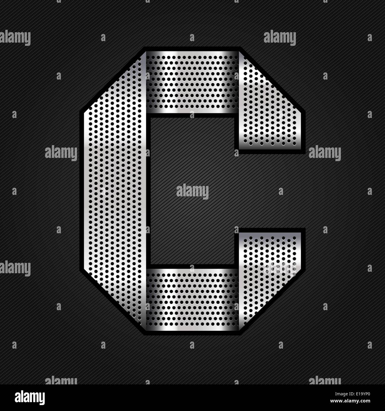 Letter metallic chromium ribbon - C, vector Stock Vector Image & Art ...