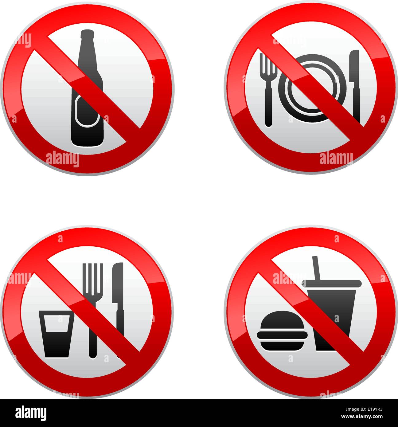 Set prohibited signs - cafe Stock Vector Image & Art - Alamy