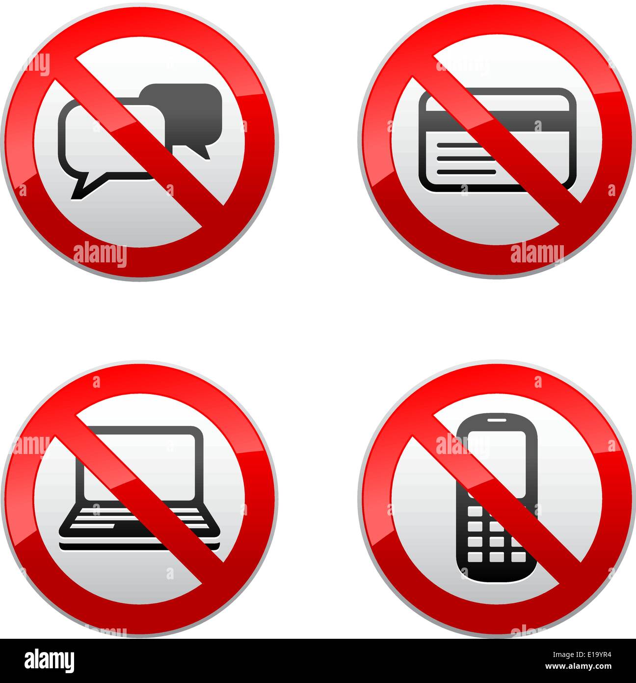 Set prohibited signs - communication Stock Vector Image & Art - Alamy