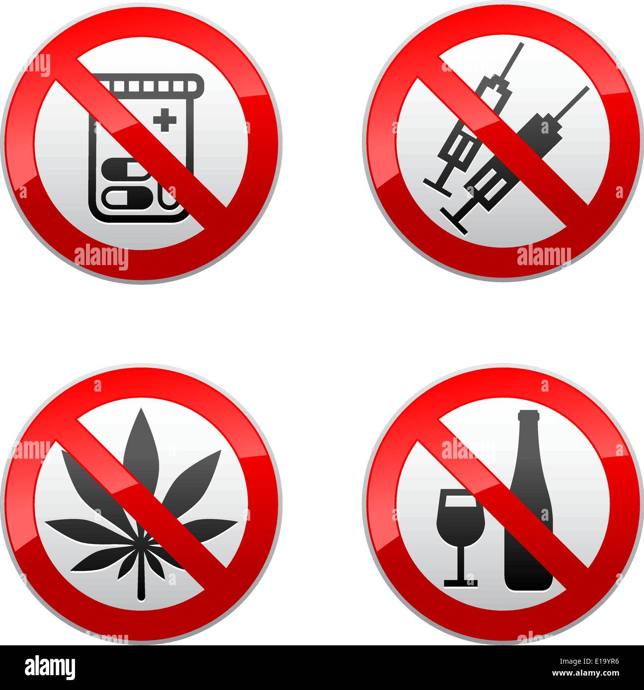 Set prohibited signs - drugs Stock Vector Image & Art - Alamy