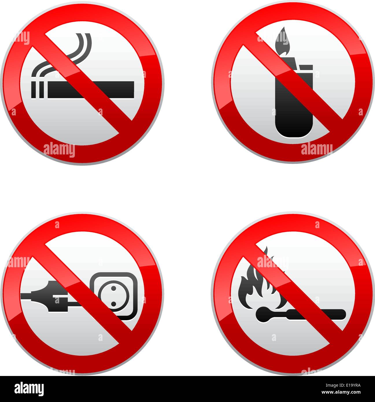 Set prohibited signs - flames Stock Vector Image & Art - Alamy