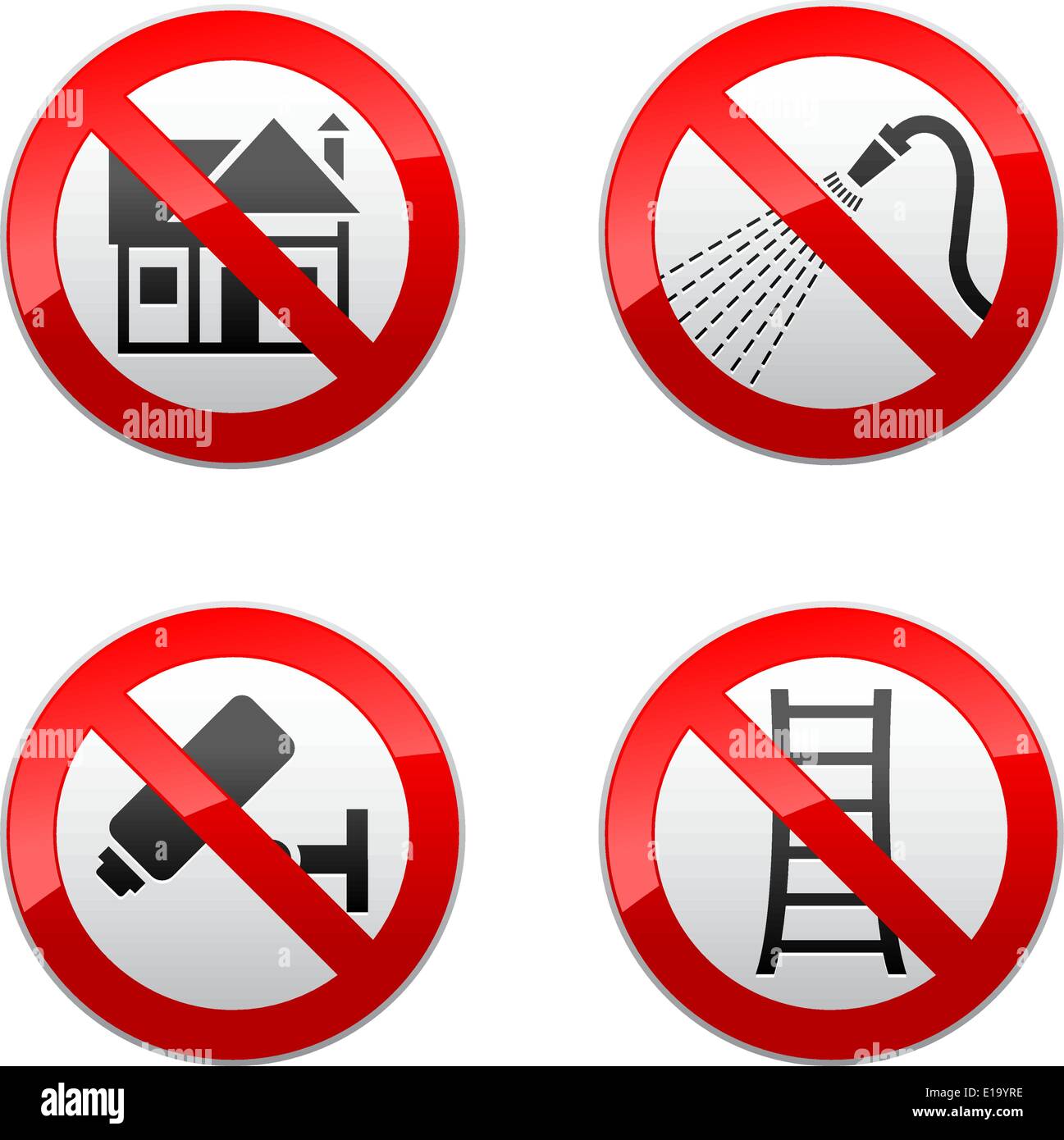 Set prohibited signs - home Stock Vector Image & Art - Alamy