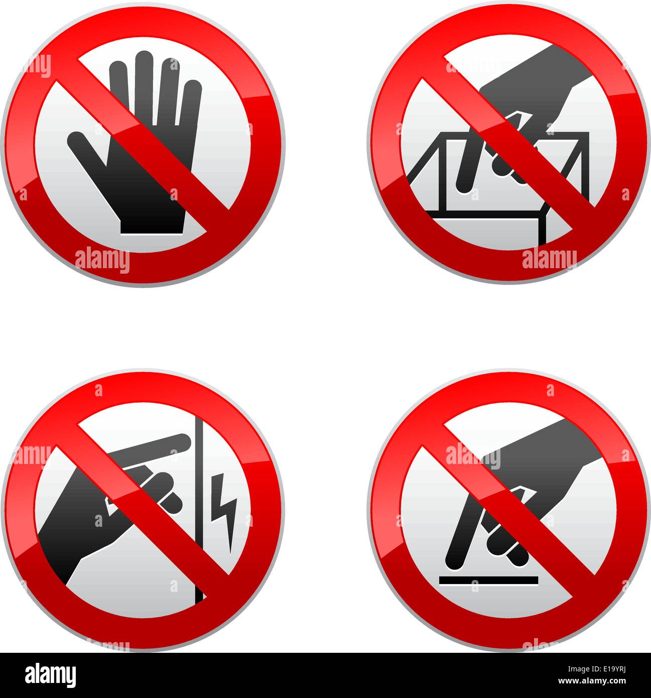 Set prohibited signs - not touch Stock Vector Image & Art - Alamy