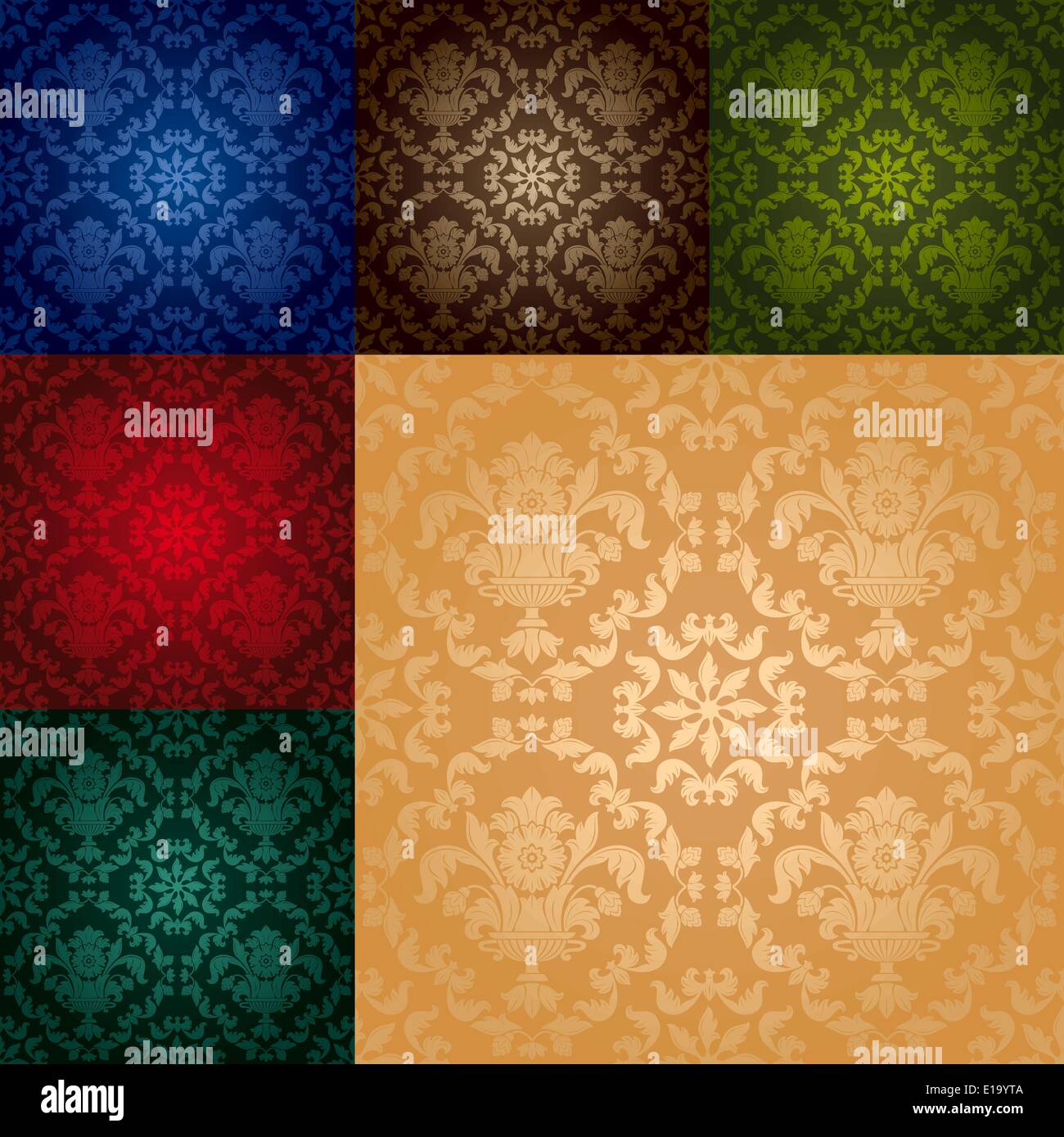 Set seamless wallpaper pattern floral Stock Vector Image & Art - Alamy