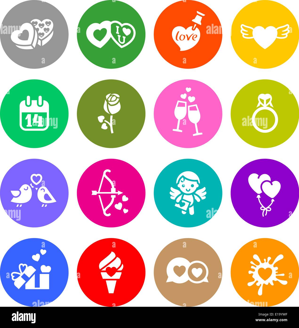 Set valentine's day buttons, vector signs Stock Vector Image & Art - Alamy