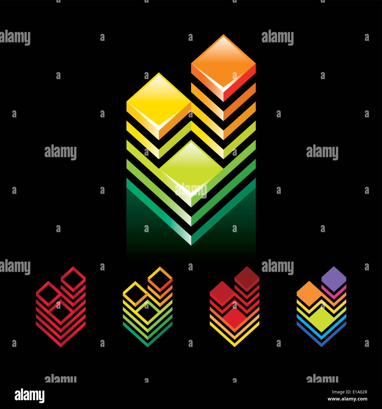 Sign Building Towers on a black background Stock Vector Image & Art - Alamy