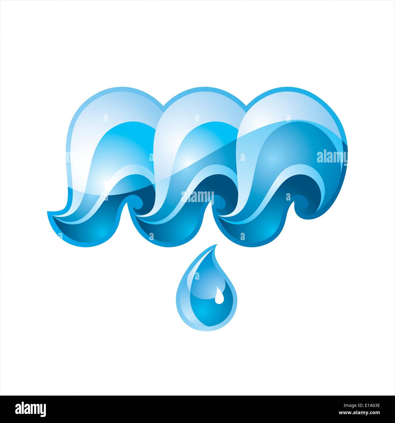 Sign three Waves & drop Stock Vector Image & Art - Alamy