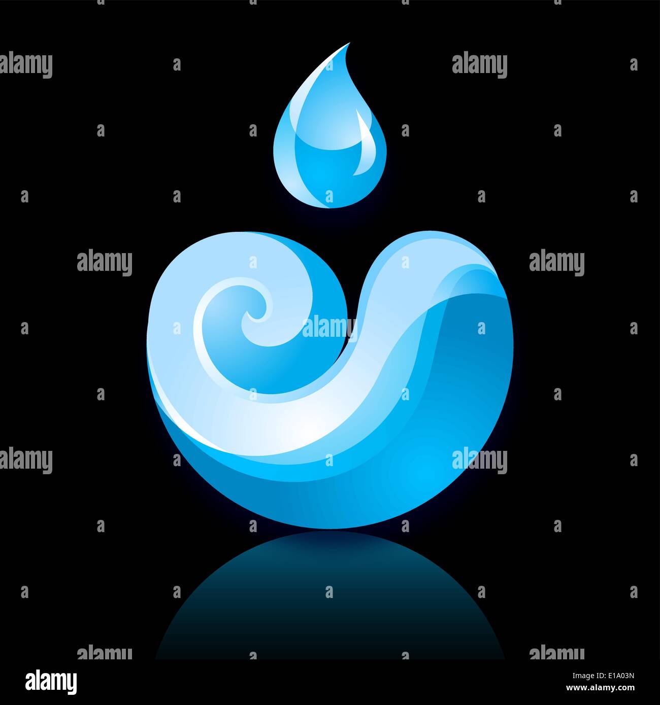 Sign Wave with a Drop blue. 10 EPS Stock Vector Image & Art - Alamy