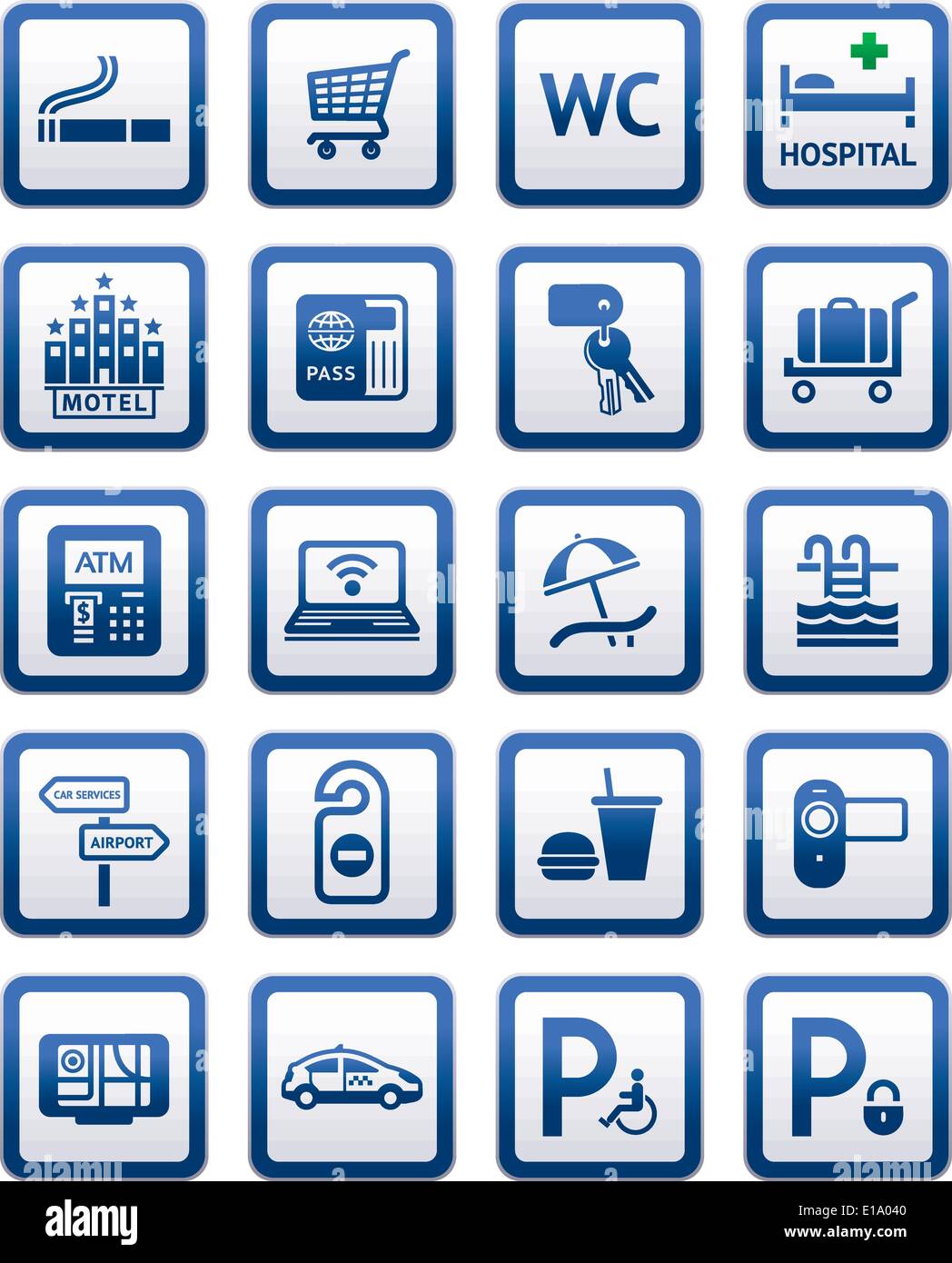 Signs set hotel services. Symbols motel services. vector Stock Vector ...