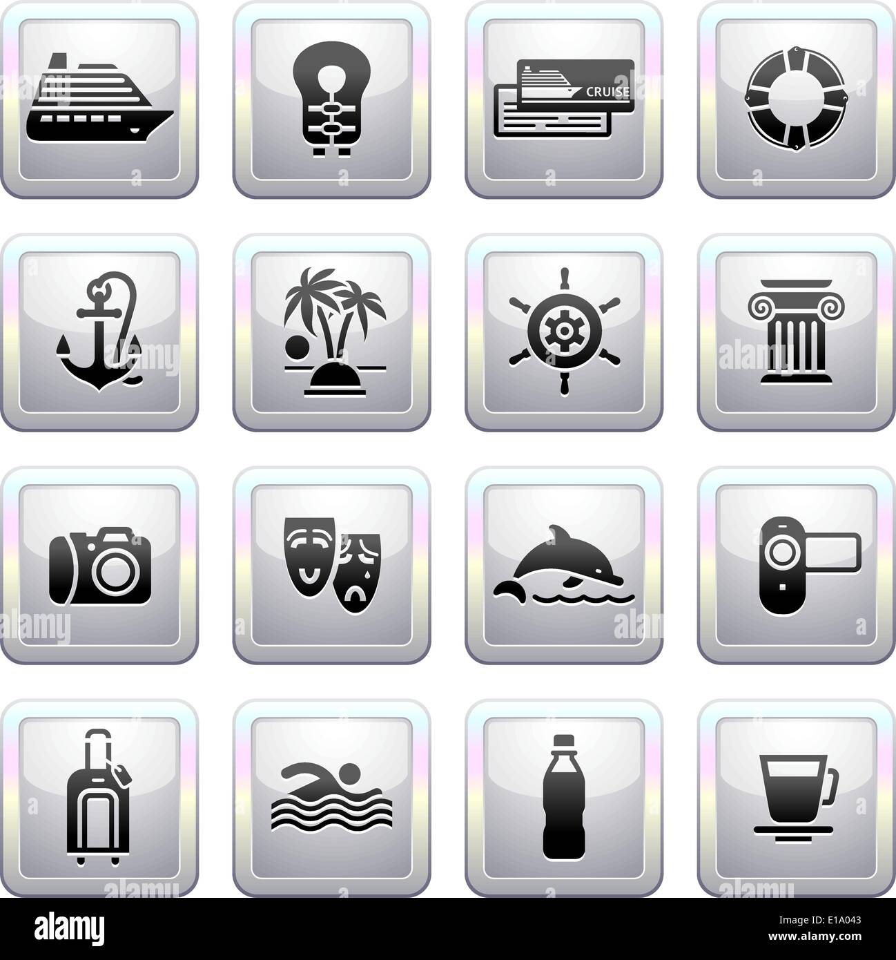 Signs. Recreation, Vacation & Travel. Fourth set icons Stock Vector ...