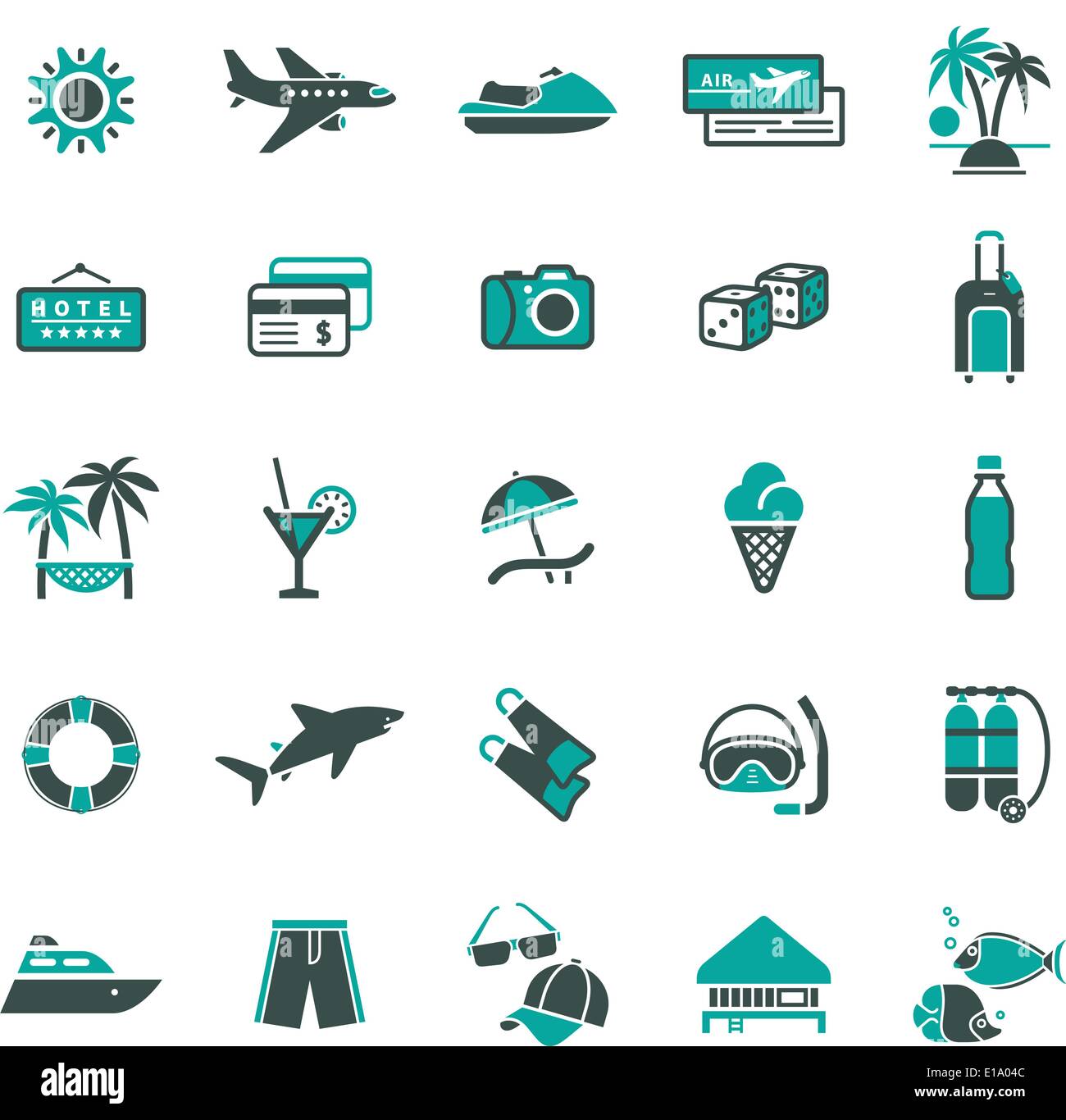 Signs. Vacation, Travel & Recreation. First set icons Stock Vector ...