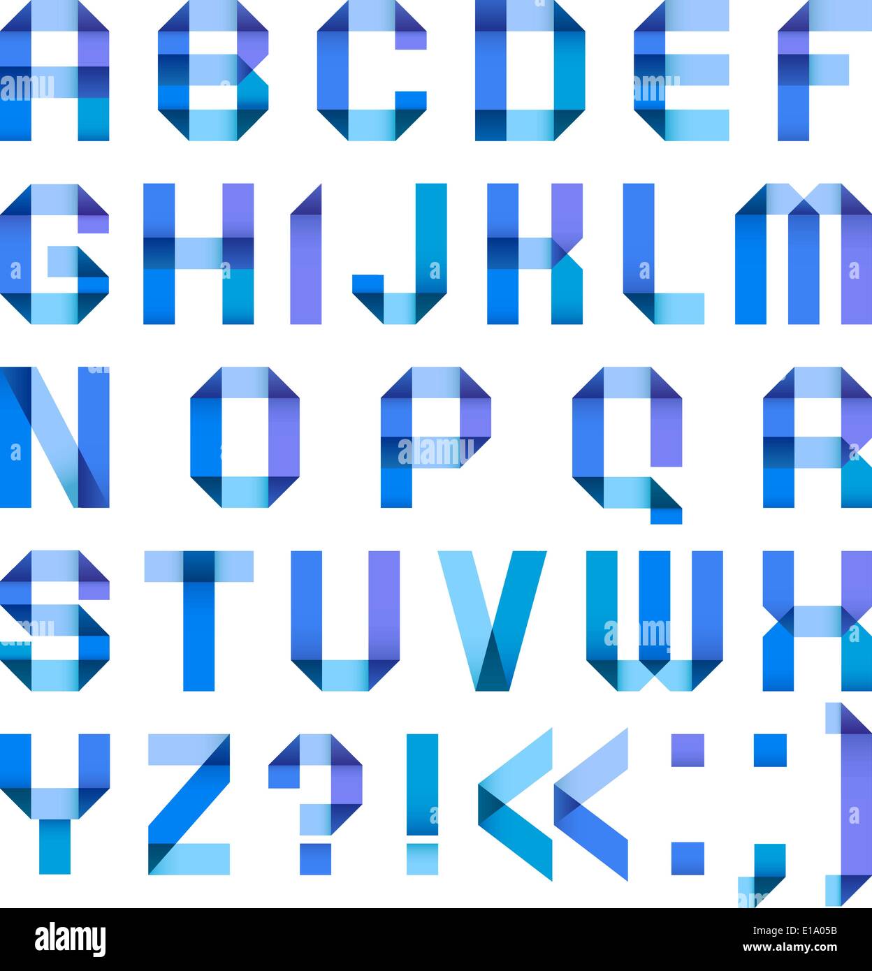 Blue paper folded from hi-res stock photography and images - Alamy