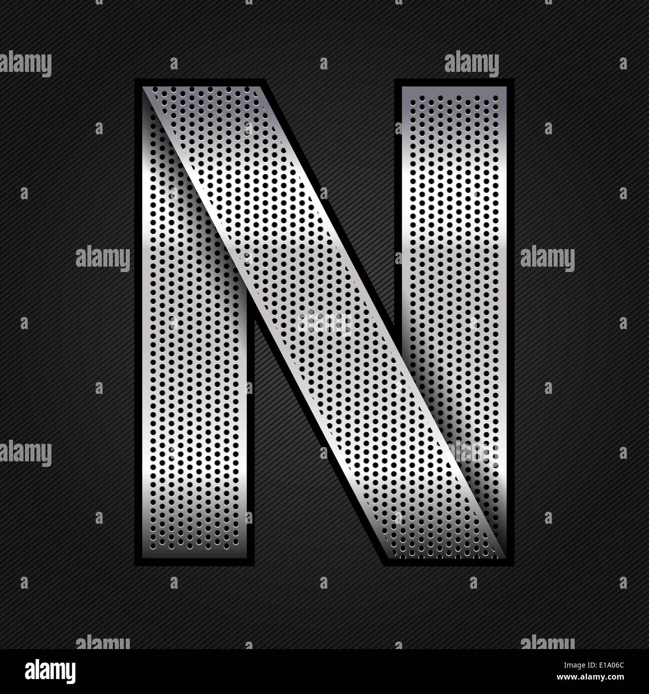 Letter metallic chromium ribbon - N, vector Stock Vector Image & Art ...