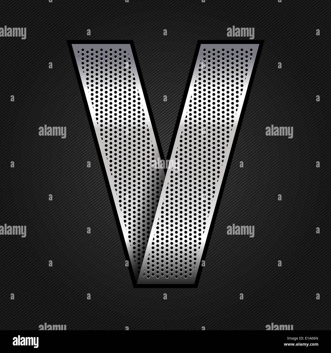 Letter metallic chromium ribbon - V, vector Stock Vector Image & Art ...