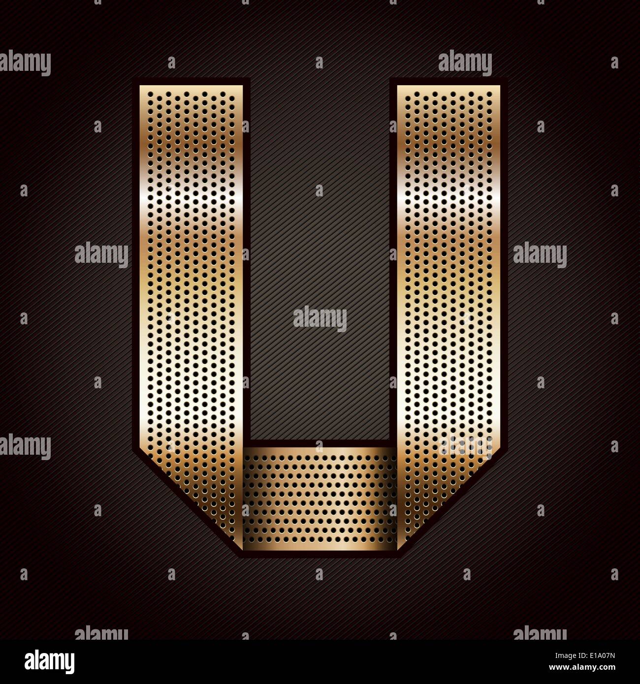 Letter metal gold ribbon - U, vector 10eps Stock Vector Image & Art - Alamy