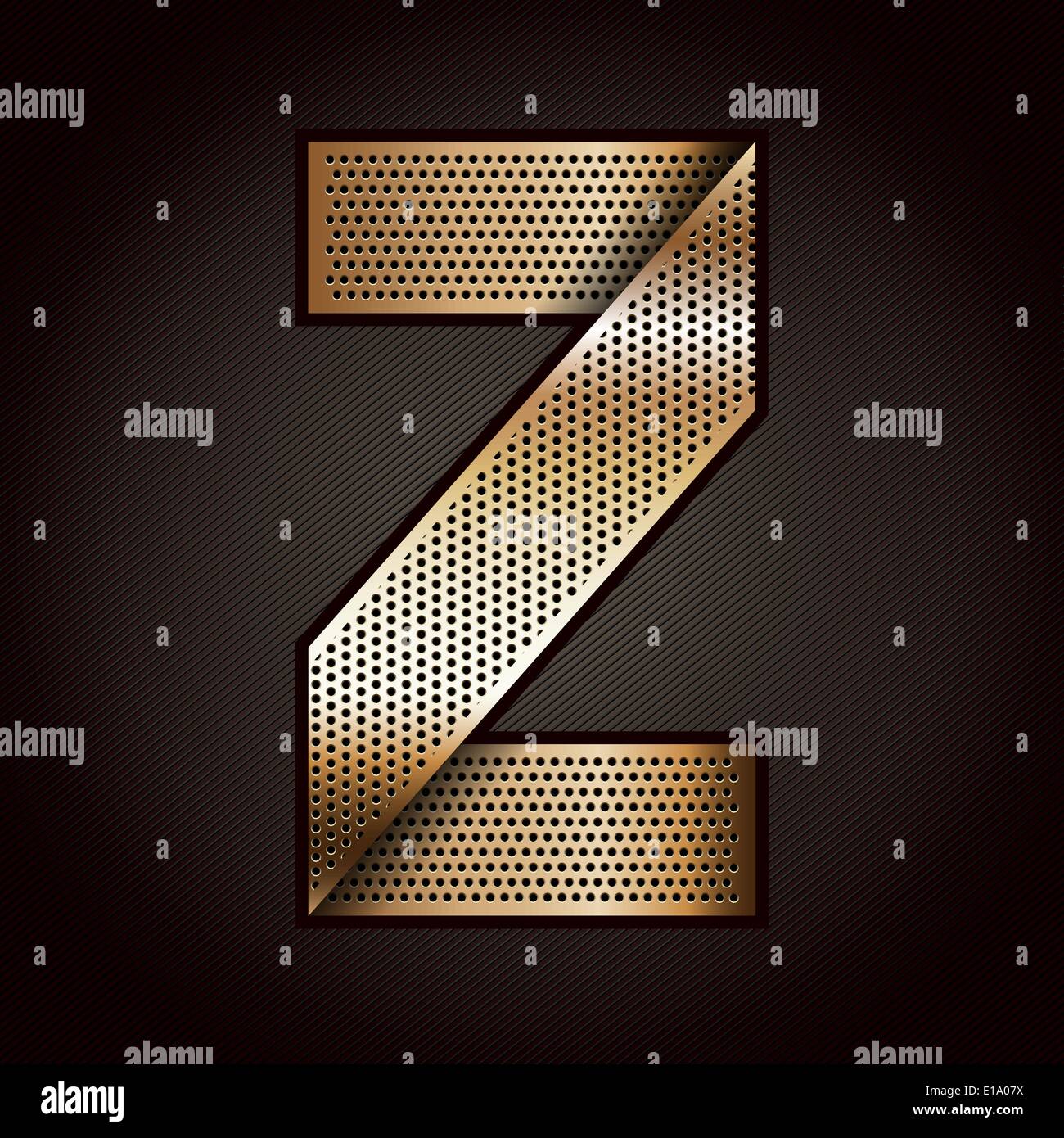 Number metal gold ribbon - Z - zero, vector 10eps Stock Vector Image ...