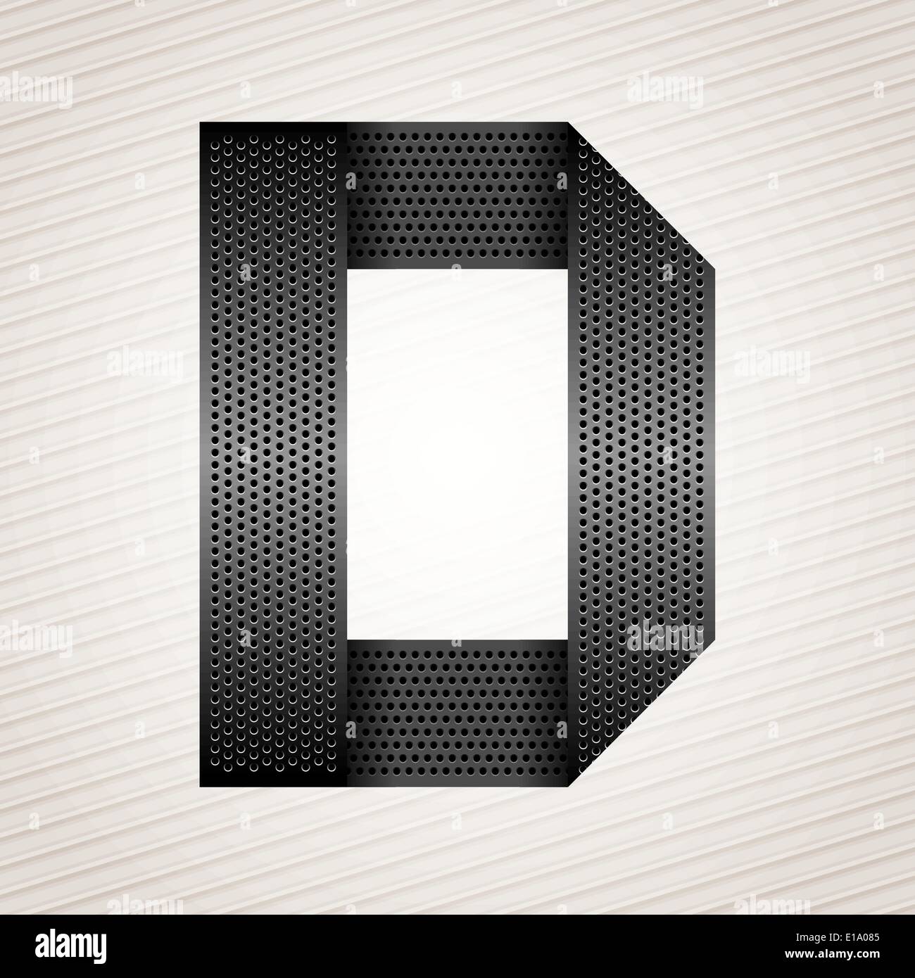 Font from folded metallic ribbon - Latin letter D. Vector 10eps Stock ...