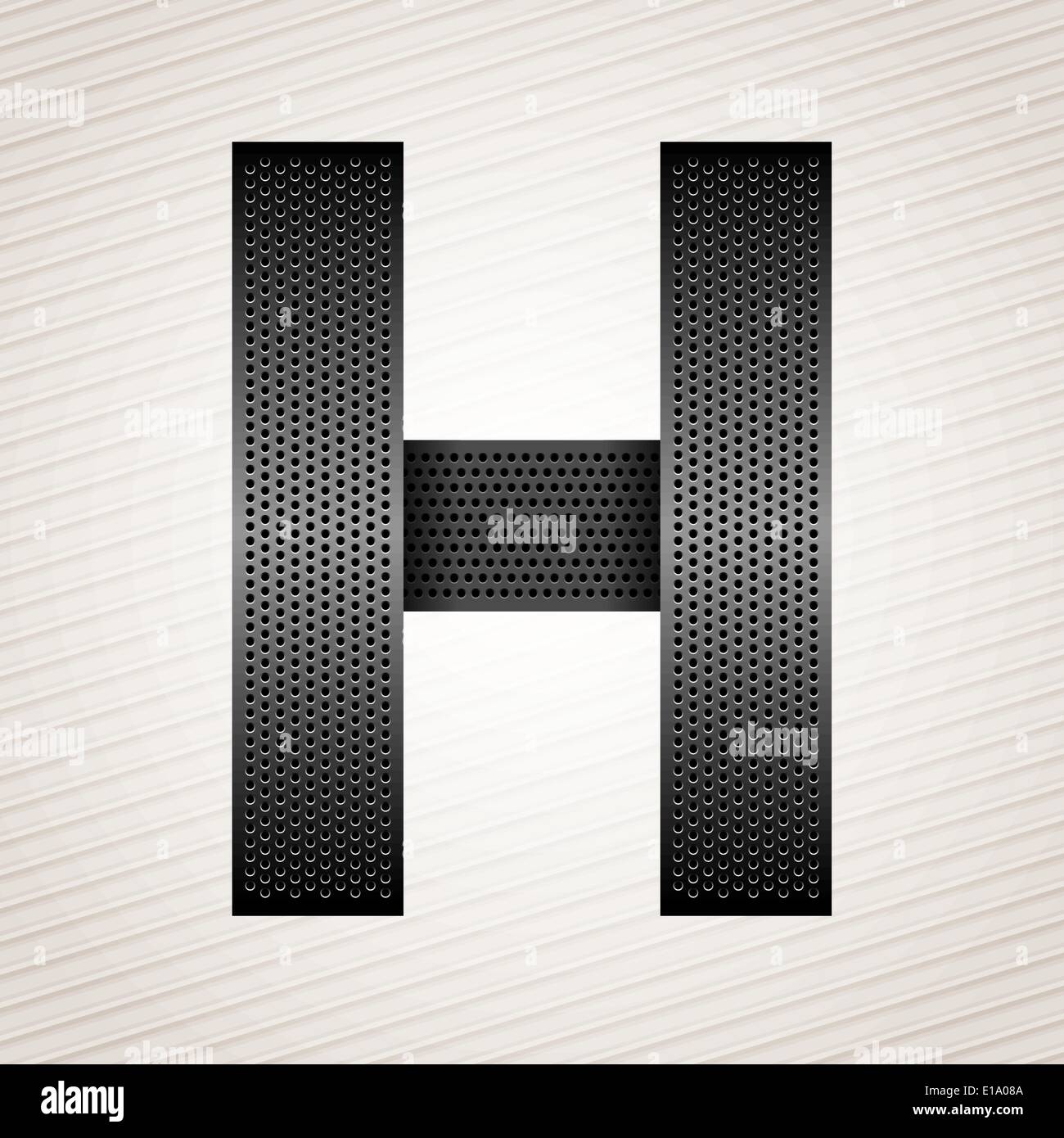 Font from folded metallic ribbon - Latin letter H. Vector 10eps Stock ...