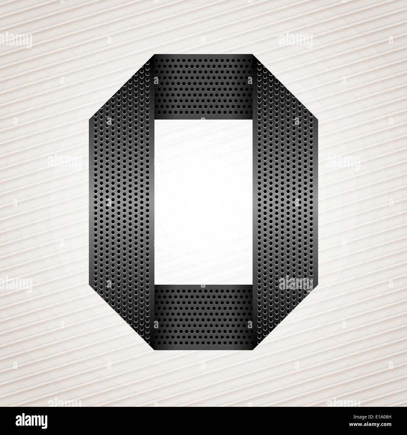 Font from folded metallic ribbon - Latin letter O. Vector 10eps Stock ...