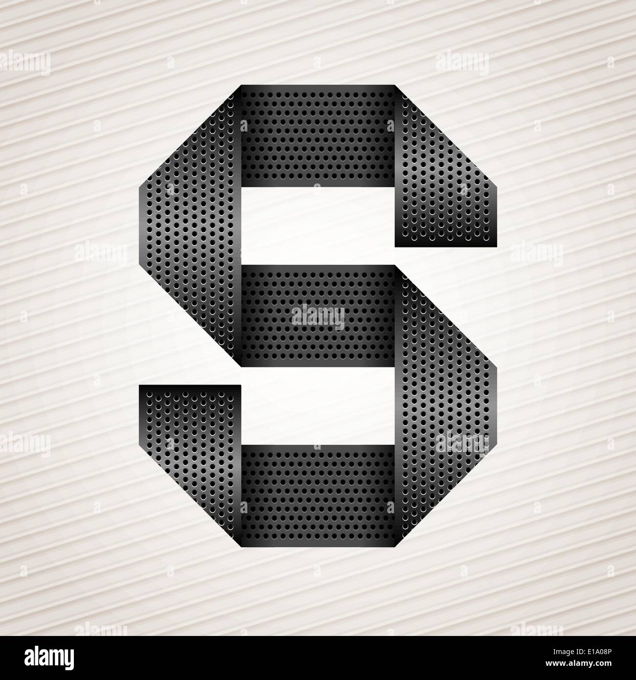 Font from folded metallic ribbon - Latin letter S. Vector 10eps Stock ...