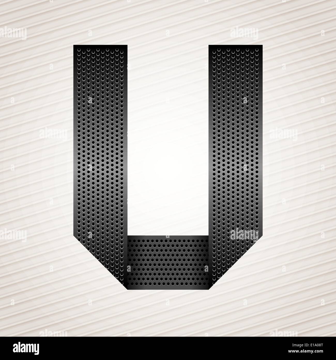 Font from folded metallic ribbon - Latin letter U. Vector 10eps Stock ...