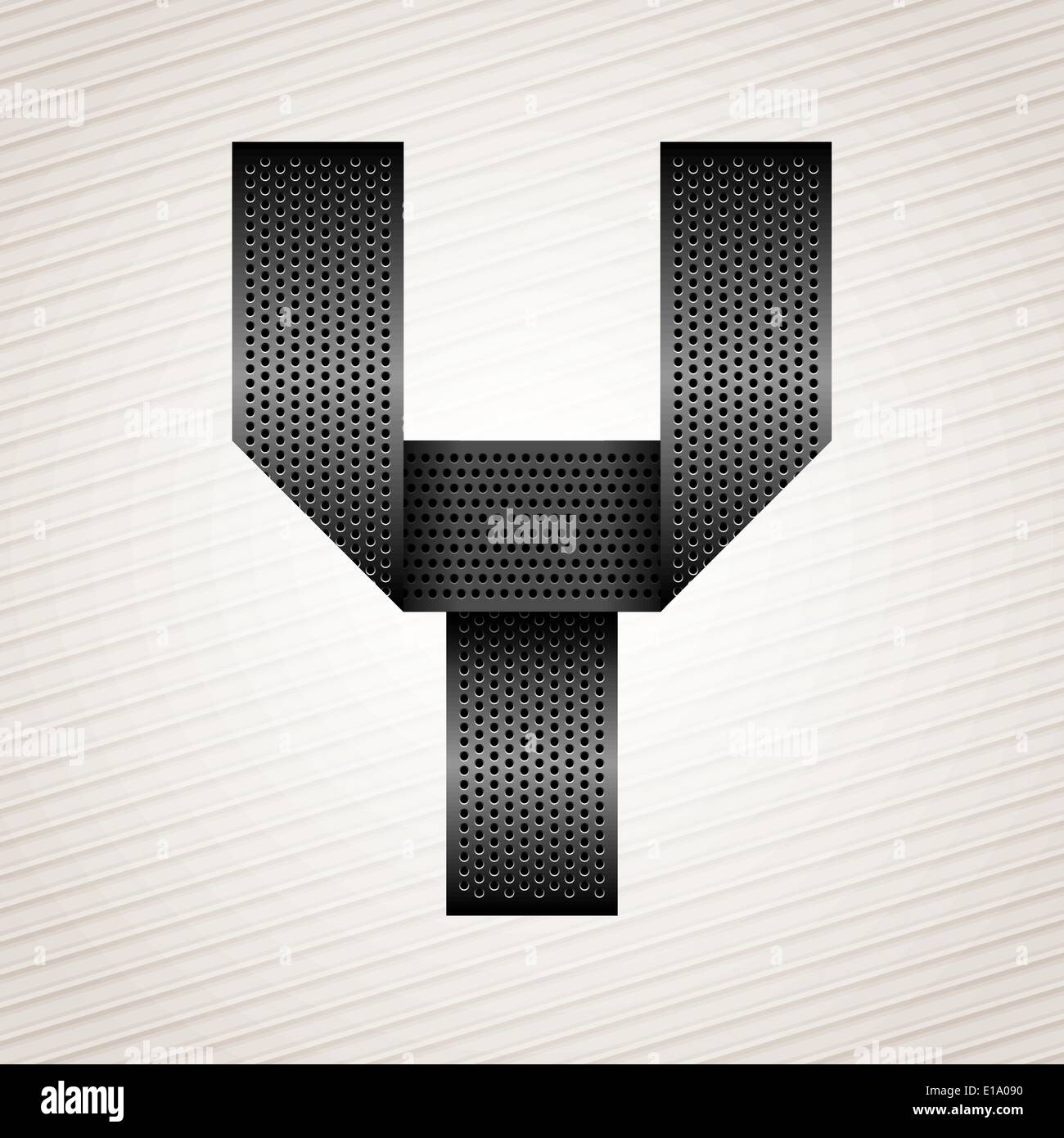 Font from folded metallic ribbon - Latin letter Y. Vector 10eps Stock ...