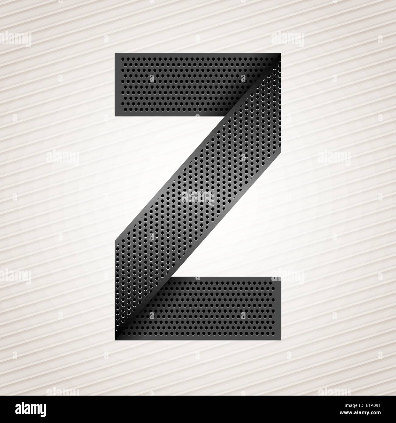 Font from folded metallic ribbon - Latin letter Z. Vector 10eps Stock ...