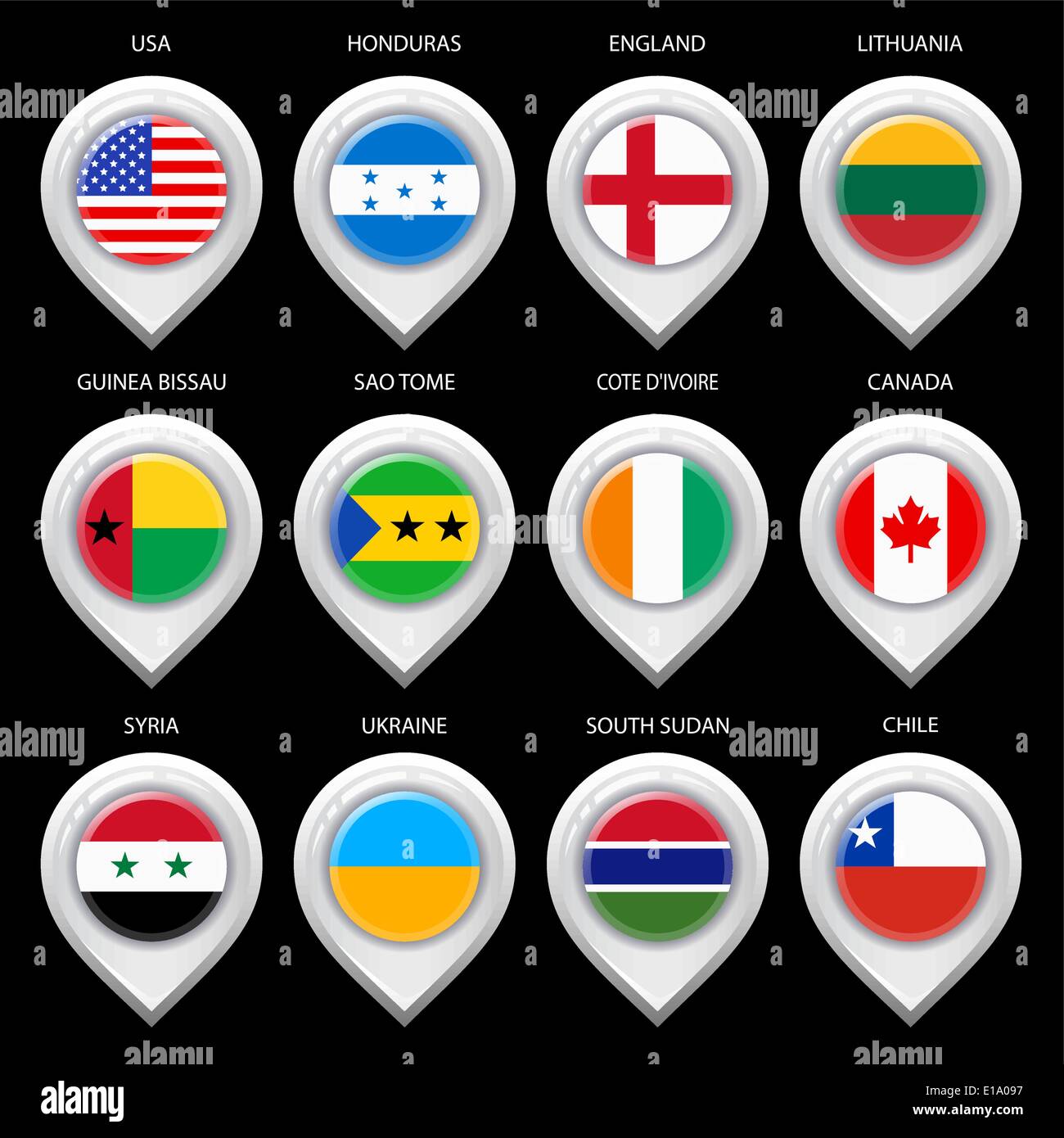 Flag world mapping icon 3d vector Stock Vector Images - Alamy